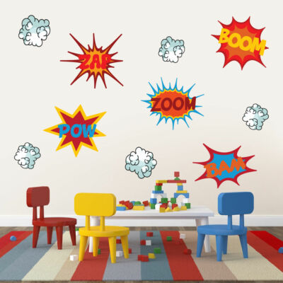 Superhero Comic Book Words Wall Decor - Nursery, Kids Room, Man Cave ...