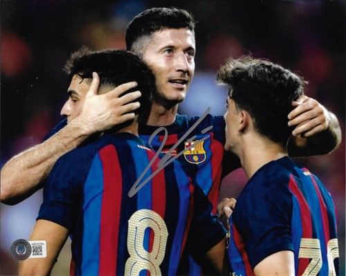Barcelona Robert Lewandowski 8x10 Signed Gavi Pedri Photo Beckett BAS ...