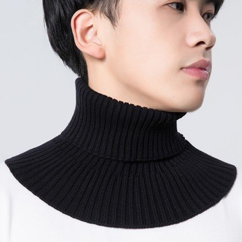 Men Women Knitted Neck Warmer Scarf Faux Turtleneck Fake Collar Warm ...