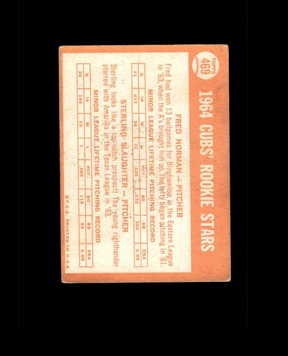 1964 Topps 469 Rookie Stars Fred Norman/Sterling Slaughter RC VG #D1 ...