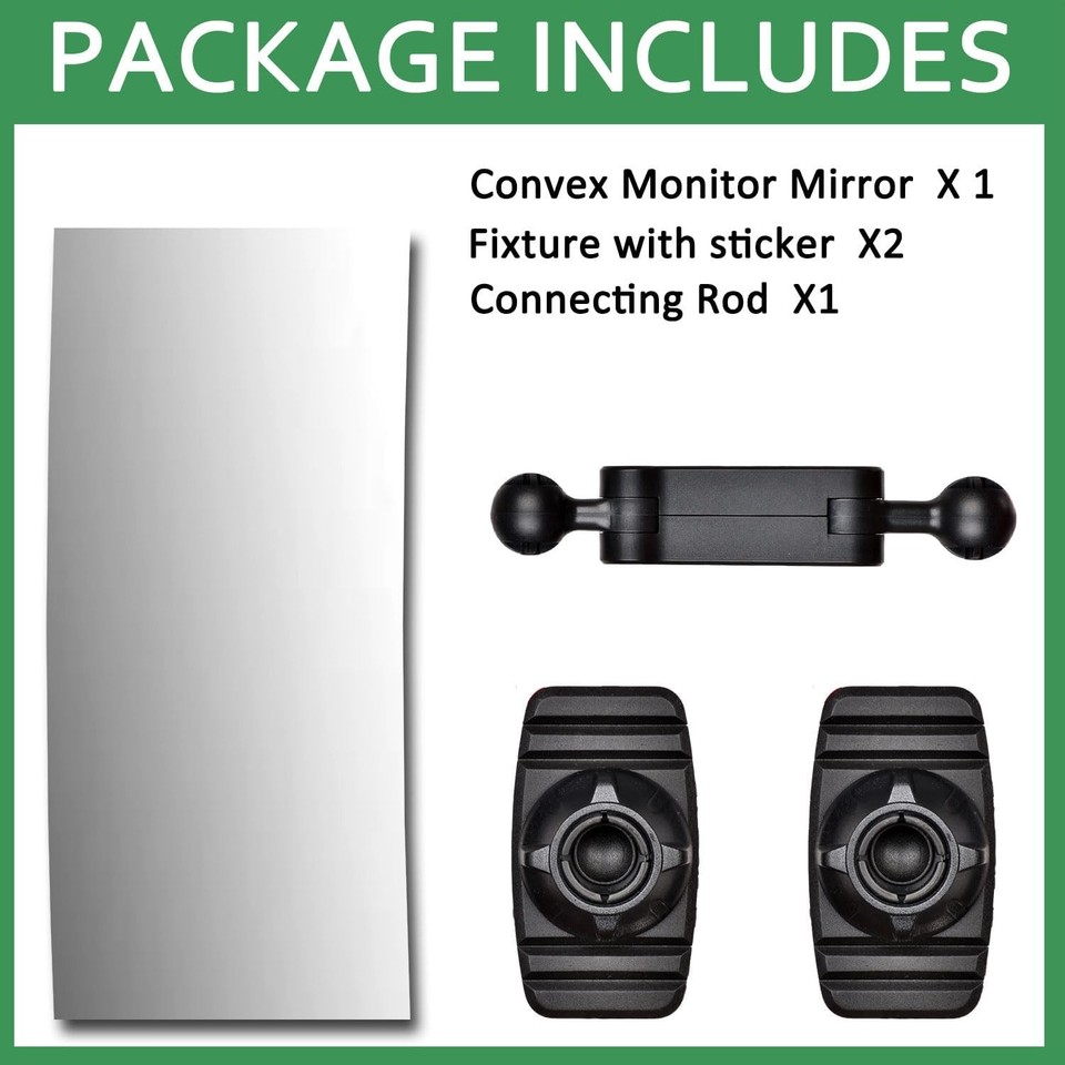 Acrylic Wide Angle Rear View Mirror for Cubicle Desk Computer PC Black ...