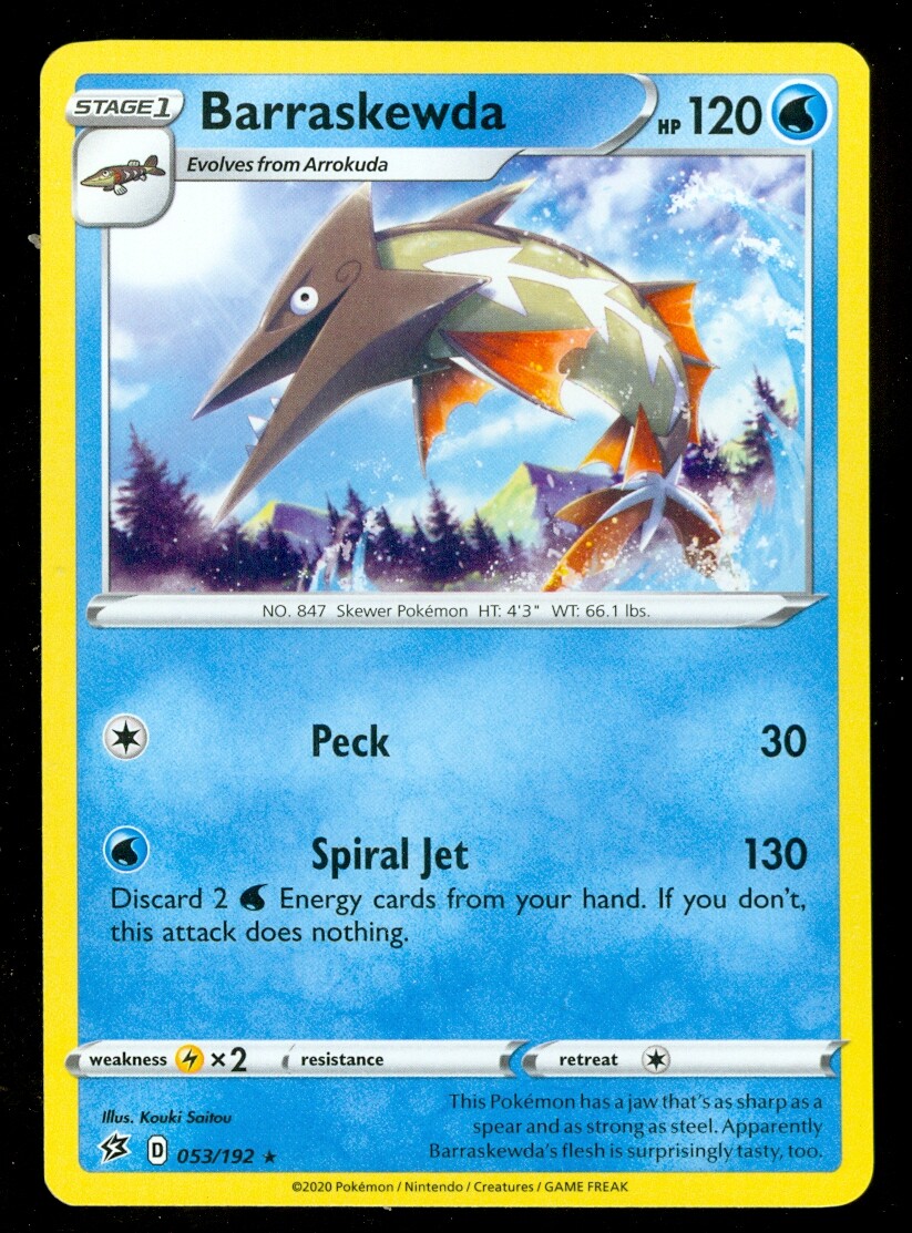 Pokemon BARRASKEWDA 053/192 Rebel Clash - RARE - - MINT | eBay