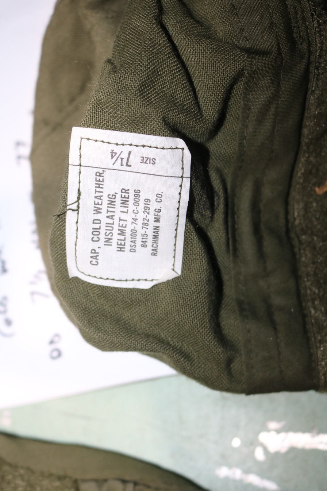 NOS USGI cold weather insulating helmet liner cap sz 7 1/4 OD 70s 80s ...