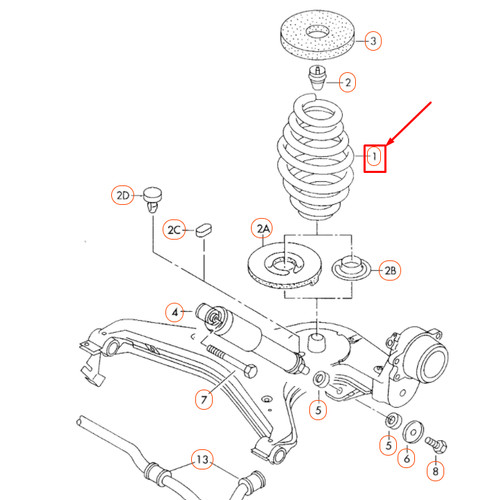 NEW VOLKSWAGEN T4 TRANSPORTER REAR COIL SPRING 701511105B OEM | eBay