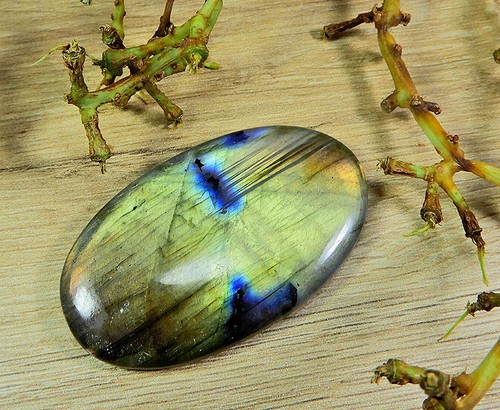 Natural Labradorite Golden Flash Oval Cabochon Loose Gemstone 27X46X06 ...