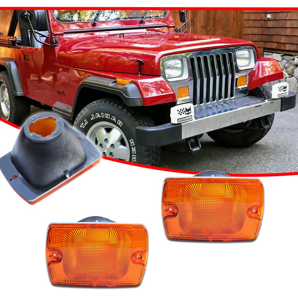 Fits Jeep 1987-1995 Wrangler YJ Amber Lens Front Turn Signal Parking ...