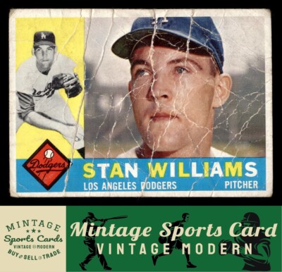 1960 Topps - Stan Williams - #278 Los Angeles Dodgers Low Grade Filler ...