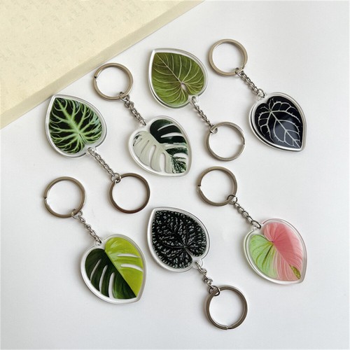 Keychain Key Chain Bag Pendant Decoration Leaf Shape Acrylic Double ...