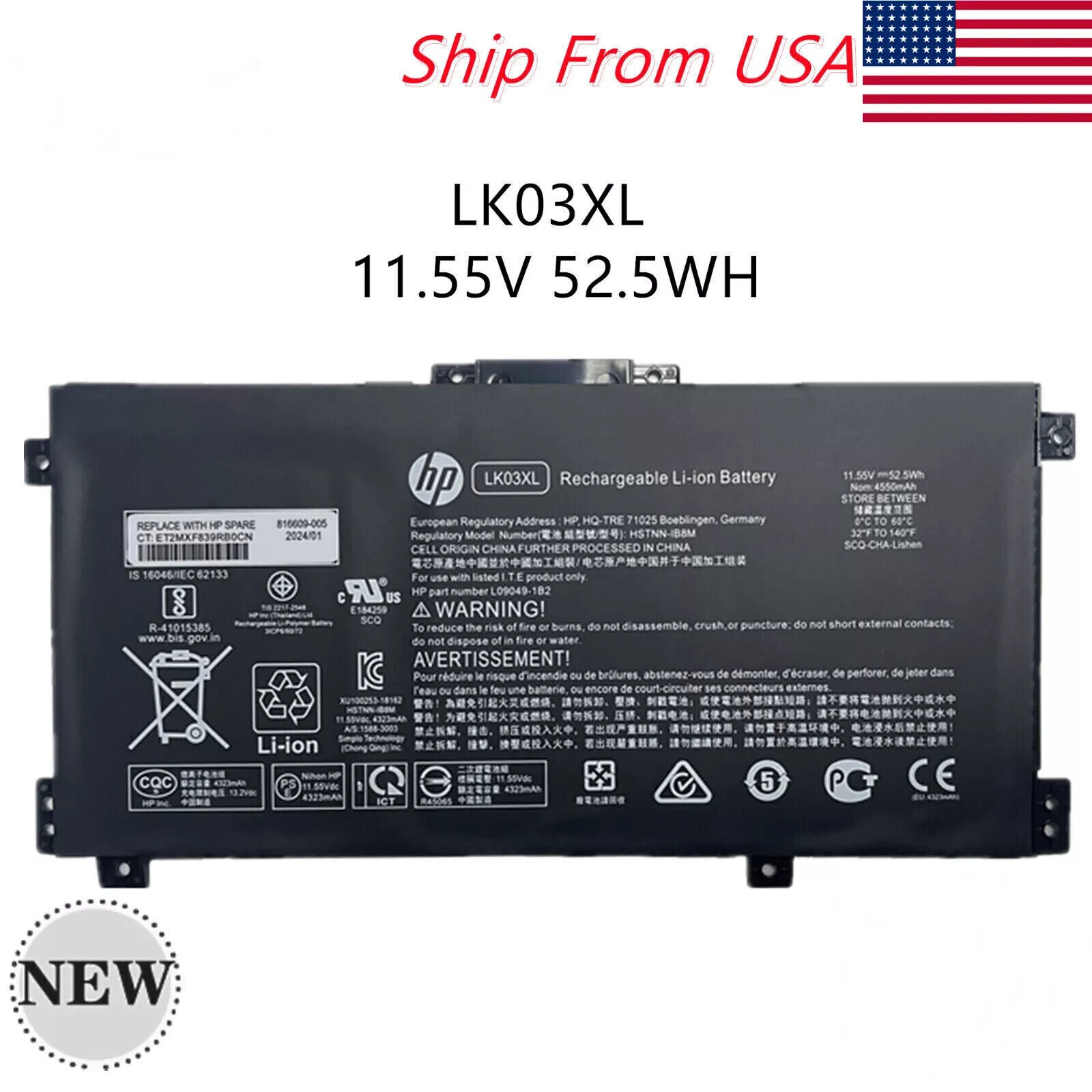 Genuine LK03XL Battery for HP Envy X360 15-BP 15-BQ 15-CN 916368-541 ...