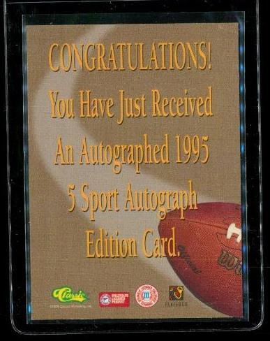 Vintage 1995 CLASSIC 5 SPORT AUTOGRAPH Football Card CHAD MAY Minnesota ...