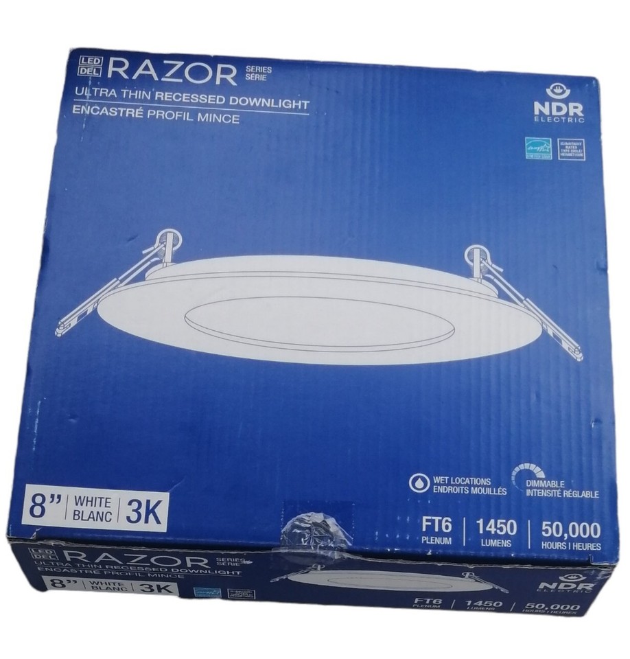 NDR RAZOR DEL Luminaire Encastré Profil mince 8" Blanc 3K 18W | eBay