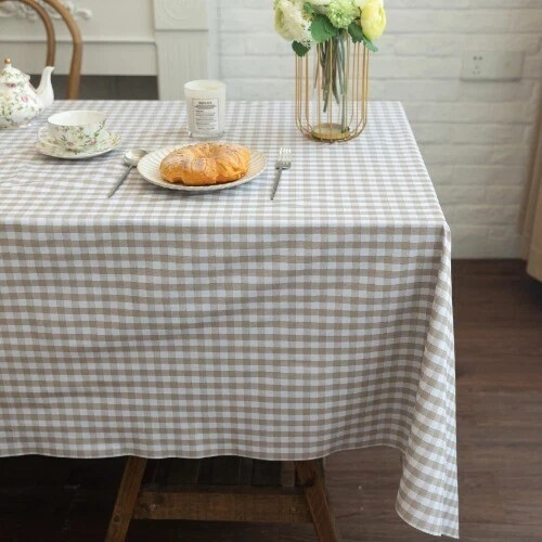 Wipeable PVC Checkered Tablecloth Vinyl Oilcloth Table Top Protector | eBay