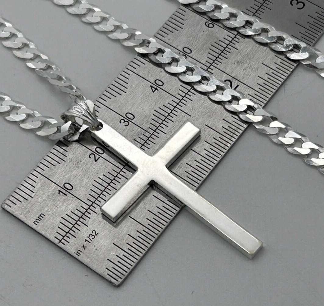 Large Sterling Silver Crosses 925 Sterling Silver Ornate Cross Pendant