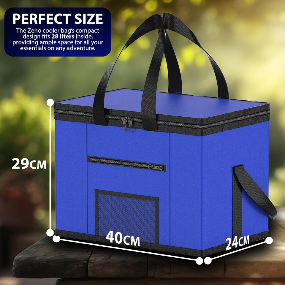 28L EXTRA LARGE COOLING COOLER COOL BAG BOX PICNIC CAMPING FOOD ICE ...