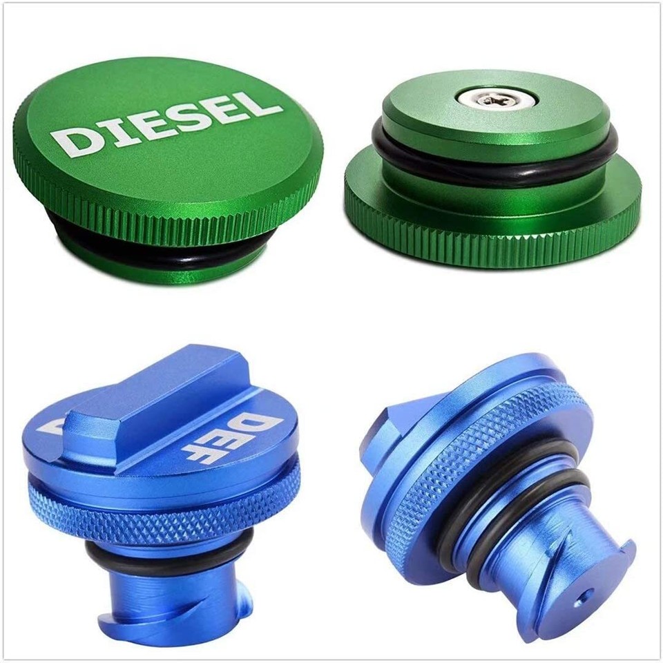 Aluminum DIESEL Fuel Cap Blue DEF Cap for 13-18 Dodge Ram 2500 3500 ...