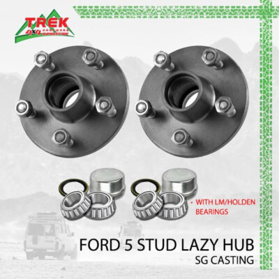Trailer Hubs 5 Stud Ford Trailer Lazy Hubs Kit With Holden Bearings (LM ...