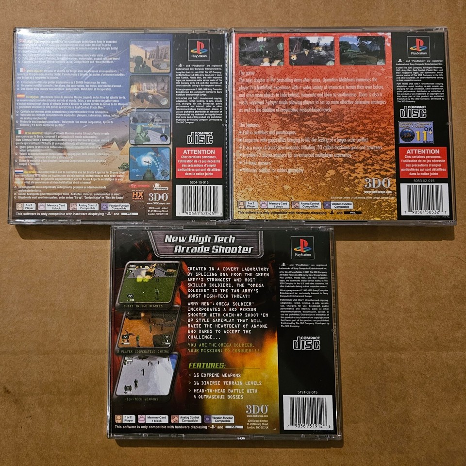 Army Men Game Bundle (Sony PlayStation 1, 2000) Tested and Complete in ...