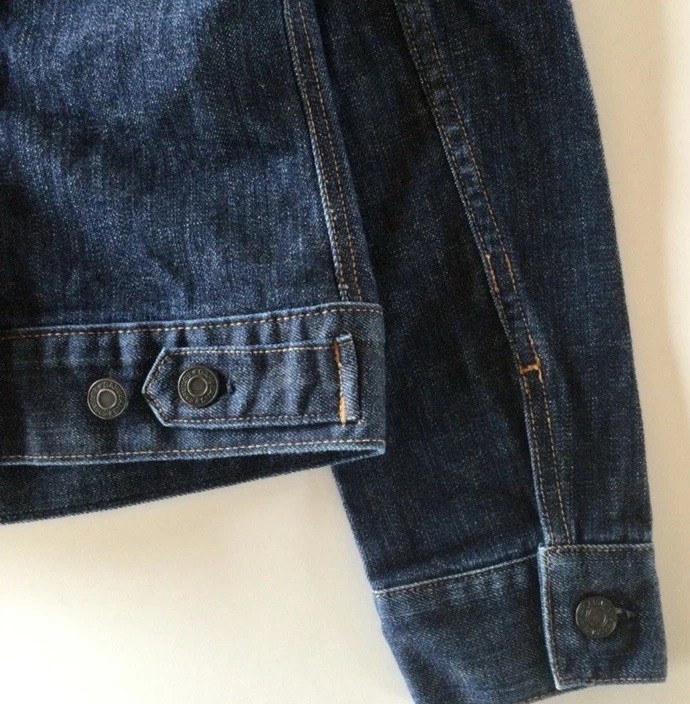 Gap Stretch Dark Blue Jean Denim Button Jacket Front Pockets Size ...