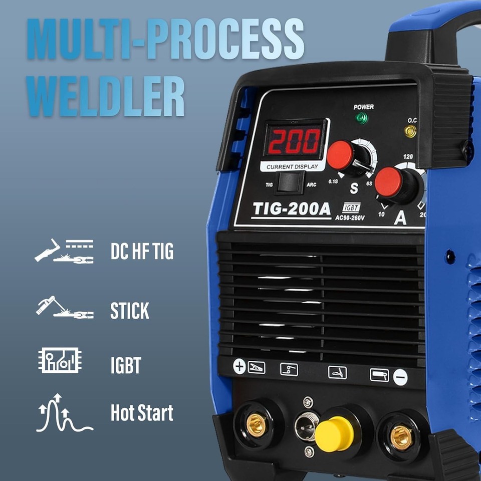 200Amp Pulse Aluminum TIG Welder 110V/220V Multiprocess Welding Machine ...