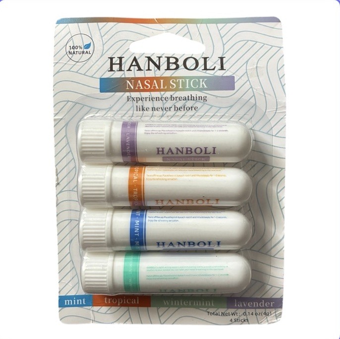 HANBOLI Nasal Stick 4 Pack • Breathe Like Never Before • 4 Scents • 100 ...