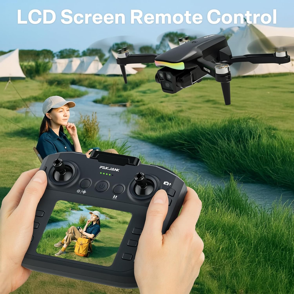 Drone with 4K Camera Screen Remote Control,Rgb LED Light FPV Drone ...