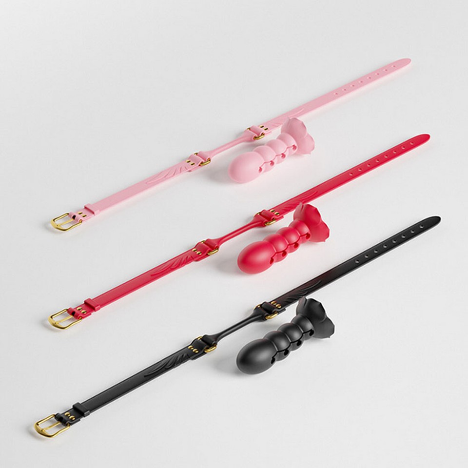1X Adjusting Bondage Deep Throat Mouth Plug Leather Mouth Ball Mouth ...