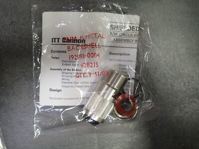 NEW (Lot of 5) TNM 192993-0084 628215 16 Metal Backshell Shielded ...