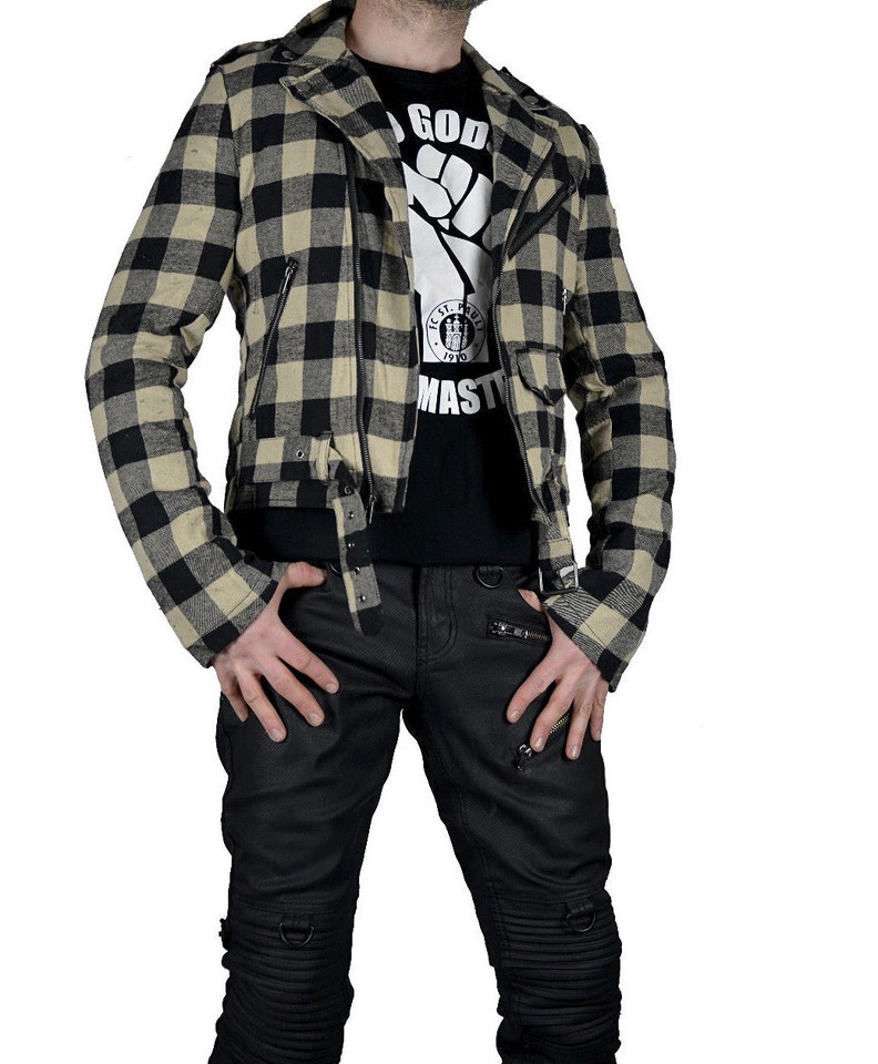 TRIPP FLANNEL GRUNGE ROCKABILLY MOTORCYCLE EMO ROCK MOTO BIKER PUNK ...