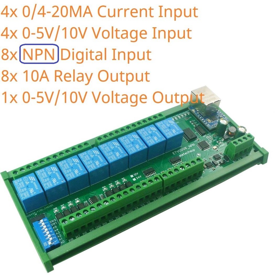 4/8/16CH Digital Analog Ethernet Remote I/O Modules Modbus Network ...