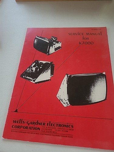 original Wells Gardener Monitor K7000 Arcade Video game manual | eBay