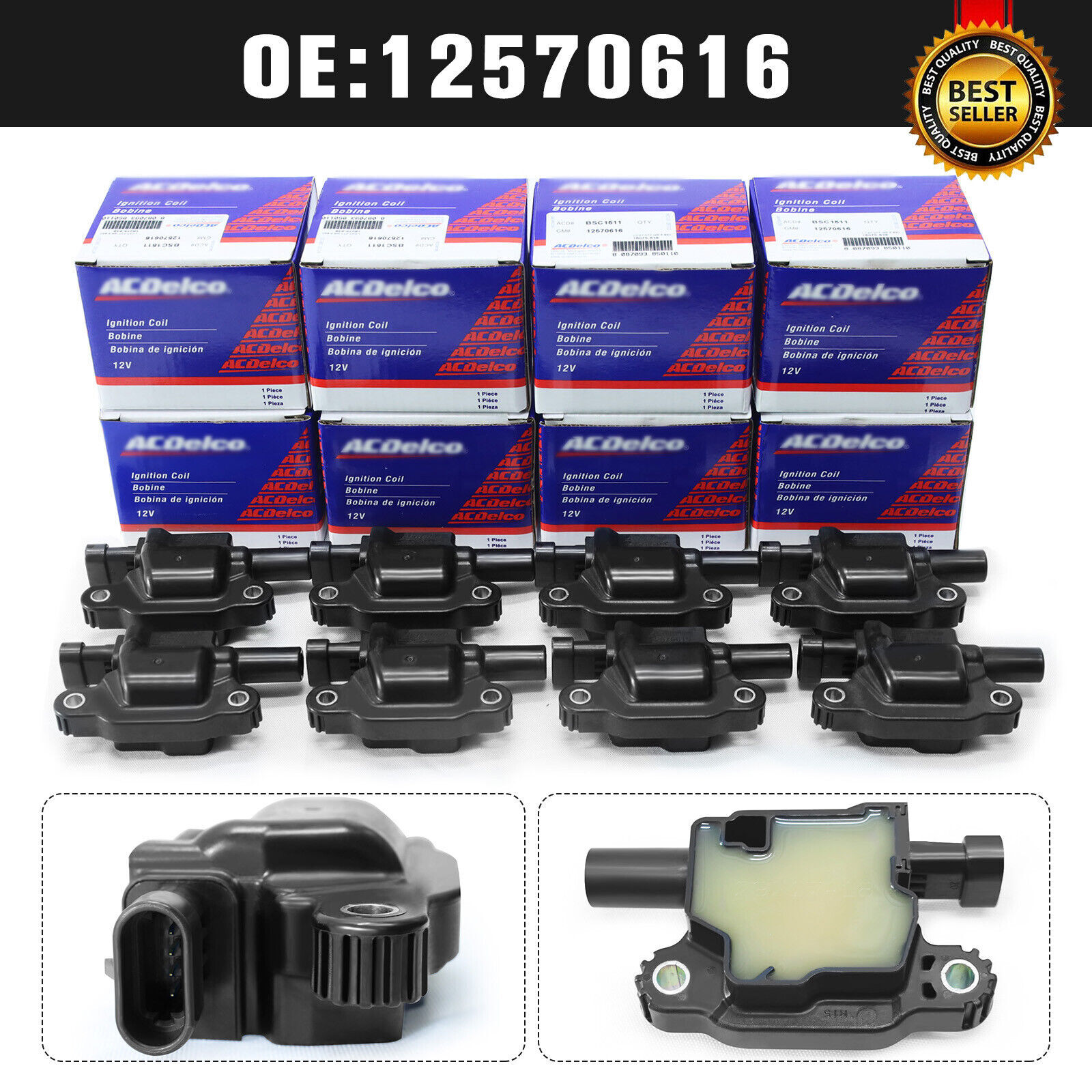 8PCS Genuine Ignition Coil D510C UF413 12570616 BSC1511 12611424 for ...