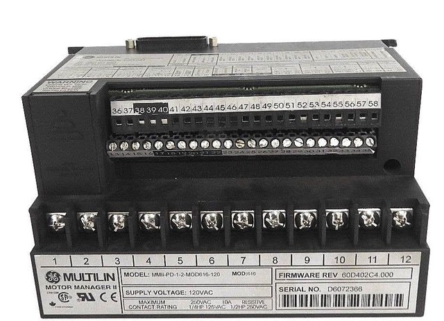 GE MULTILIN MMII-PD-1-2-MOD616-120 MOTOR MANAGER II F/W REV. 60D402C4 ...