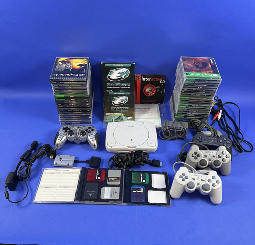 Sony PlayStation PS1 Console & 35 games controllers memory cards Driver ...