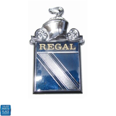 1973 Regal Front Fender Emblem 1243019 Chrome Blue, Gold & Epoxy EACH ...