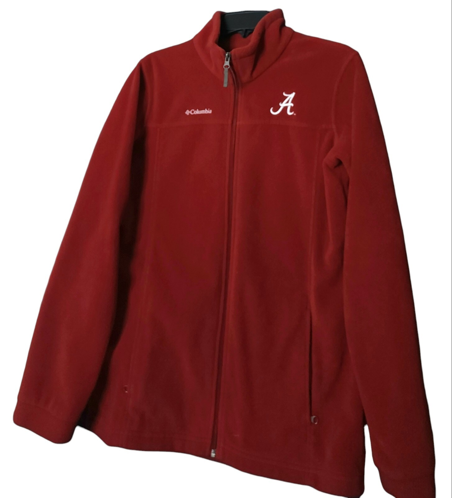 COLUMBIA Crimson Red ALABAMA Zip Front Fleece Jacket Womens / Mens ...