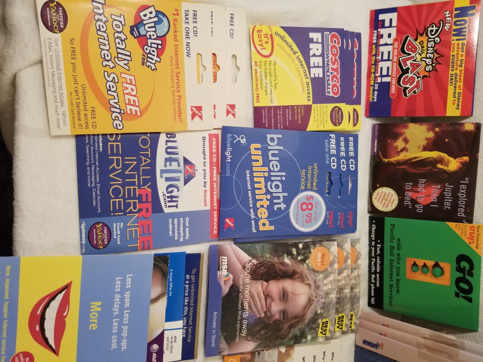 50 Internet CD Roms Compuserve Microsoft K-mart Earthlink Juno Disney ...