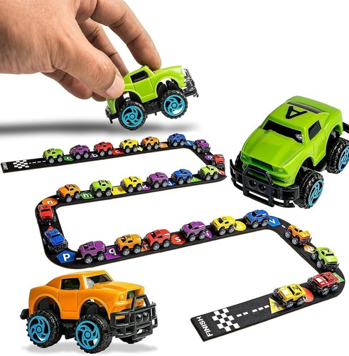 36-Piece Alphabet Cars - Alphabet Learning Toys with Felt Track Set for ...