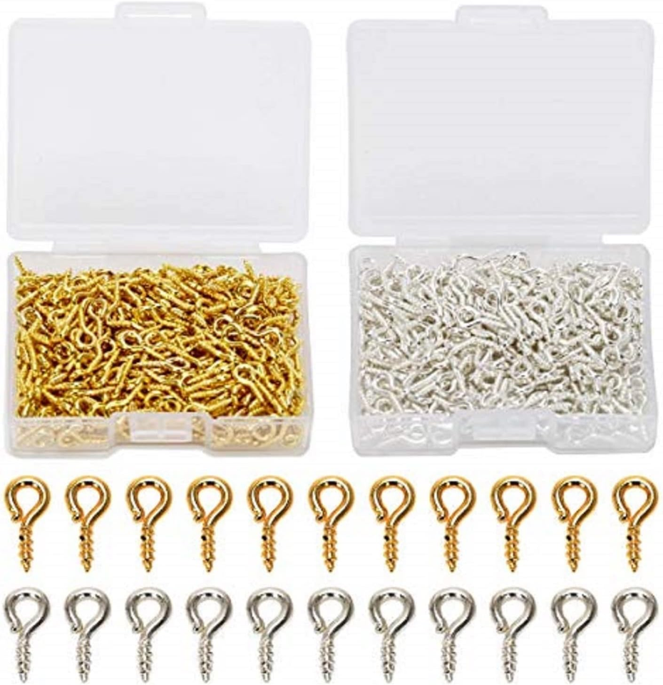600Pcs Small Screw Eye Pins, 10Mm X 4.5Mm Eye Pins Hooks, Eyelets Screw ...