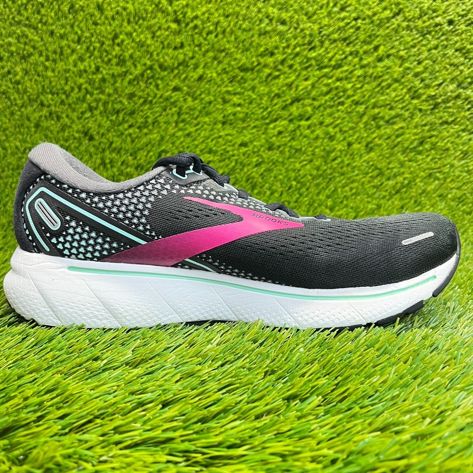 Brooks Ghost 14 Womens Size 9 Black White Pink Athletic Running Shoes ...