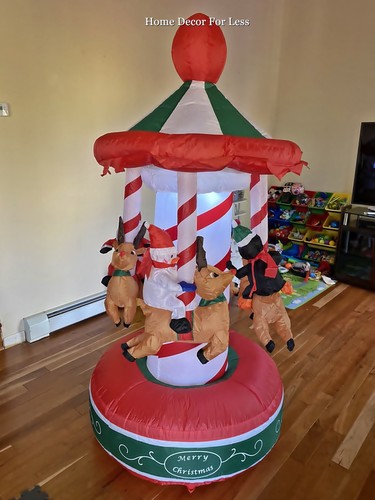 6.5FT Animated Airblown Inflatable Rotating Christmas Carousel LED ...