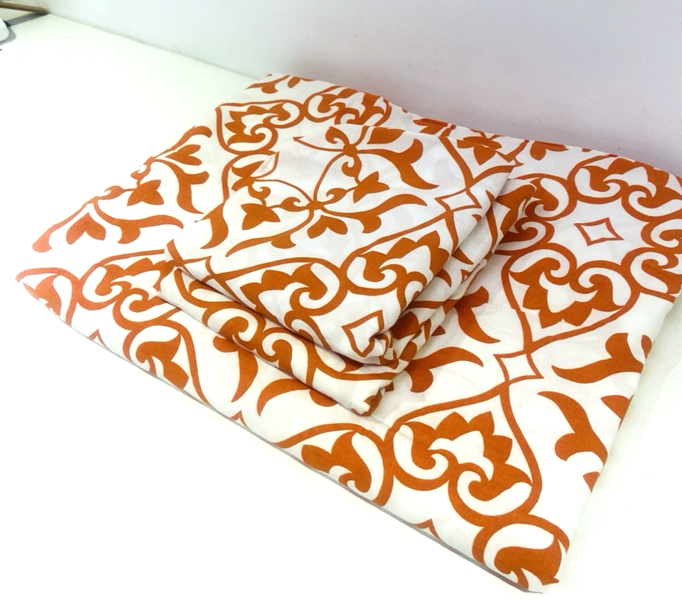 Ikea ANDREA KAKEL SING DUVET Cover Pillowcase Bed Set Orange White BI74 ...