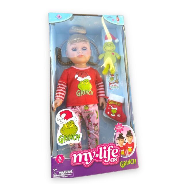 My Life As Poseable Grinch Sleepover 18 Inch Doll Blonde Hair Blue Eye