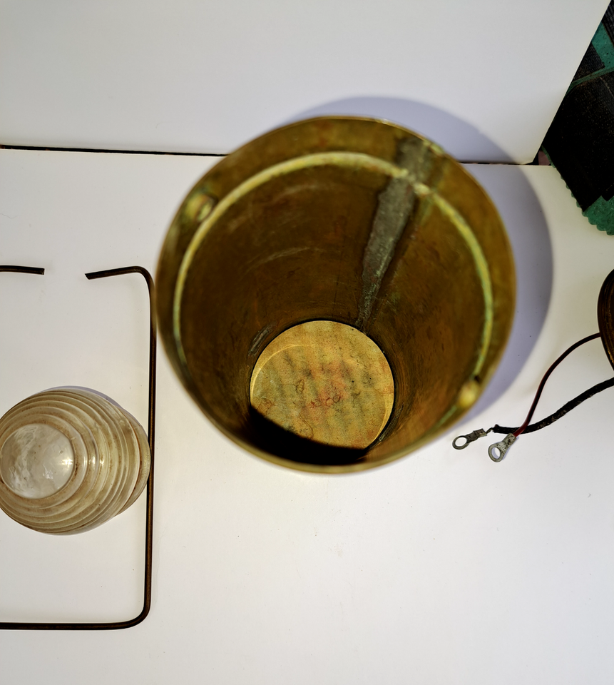 Vintage 1950s Perkins Perko Brass Battery Anchor Light 10.5" Lantern w ...