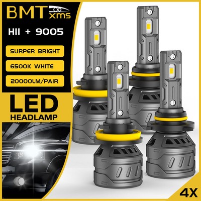 4X For 2010-2018 Toyota Prius LED Headlight High Low Bulbs Combo 6500K ...