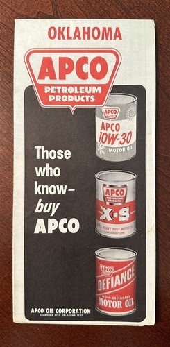 1968 APCO Oil Corporation Marathon PURE White Rose Supertest Oklahoma ...