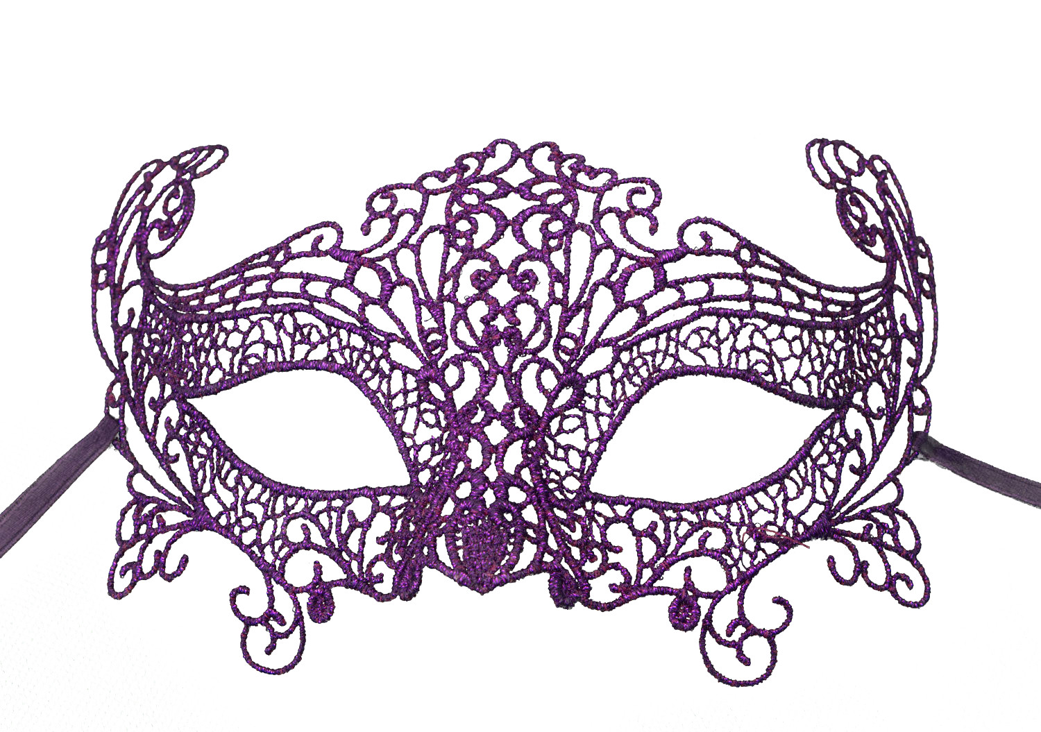Venetian Lace Mask From Burano-Civet Wolf Carnival- Violet 704 CB3 | eBay