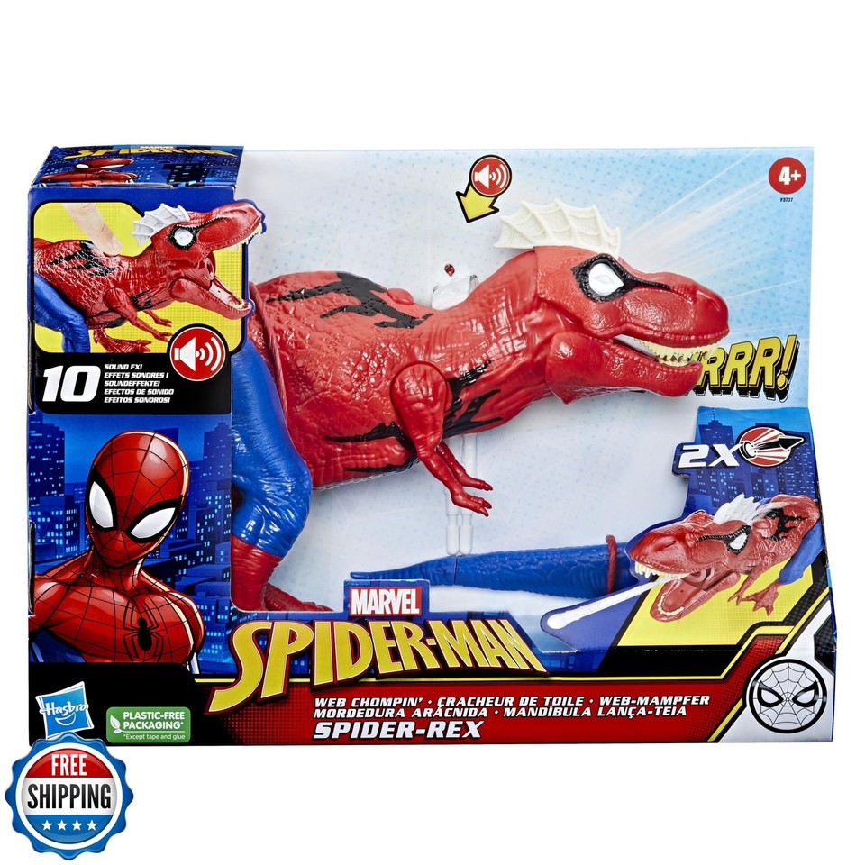 Spider-Man Marvel Web Chompin' Spider-Rex 16-Inch Action Figure with ...