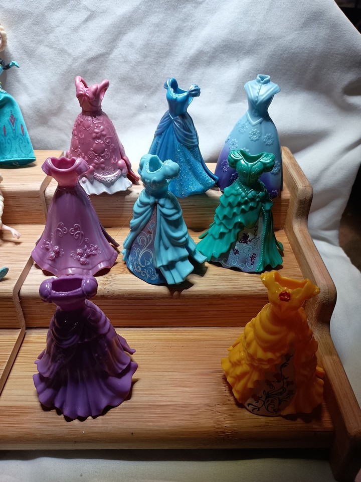 Disney Princess Magic Clip Doll Lot Ariel Frozen Cinderella 8 Dolls 9 ...