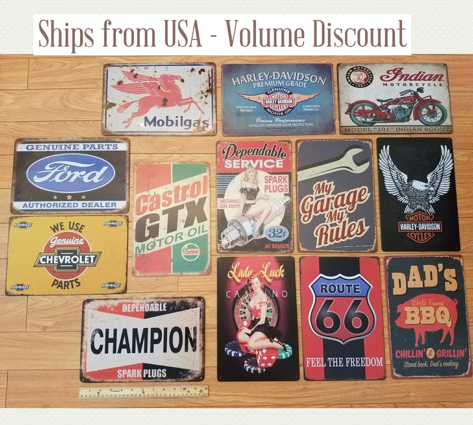 Retro Mobil Metal Sign Art Exxon Mobil Reproduction Tin Shop Gas ...