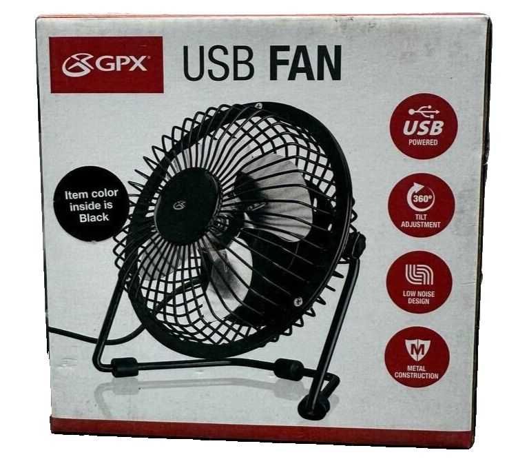GPX Portable USB Powered Fan, AU25, Black 47323701436| eBay